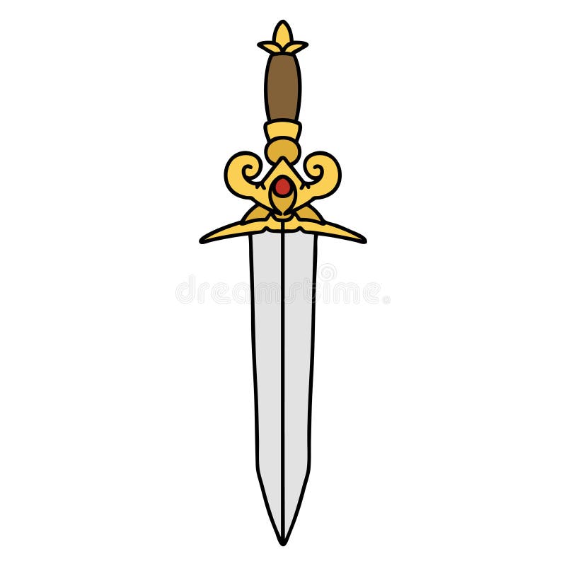 Traditional Tattoo of Dagger Stock Vector - Illustration of tattoos ...