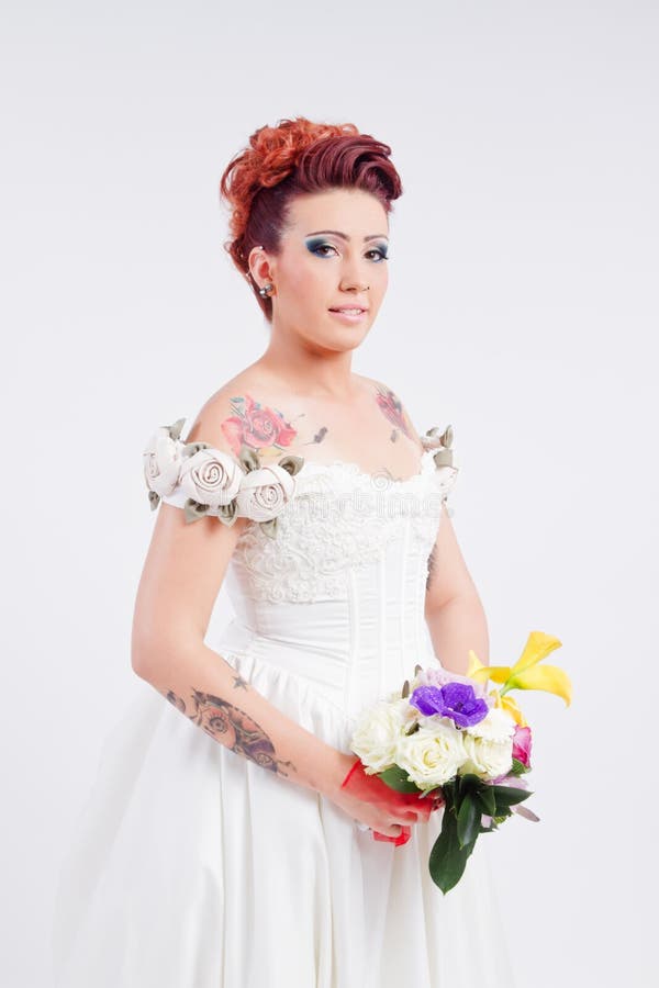 Tattoo Bride stock photo. Image of tattooed, emotion - 27002578