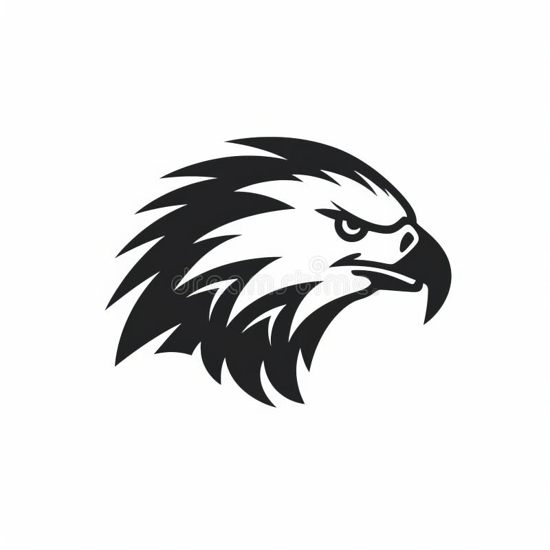 Bold and Minimalistic Eagle Head Illustration in Flowing Silhouette ...