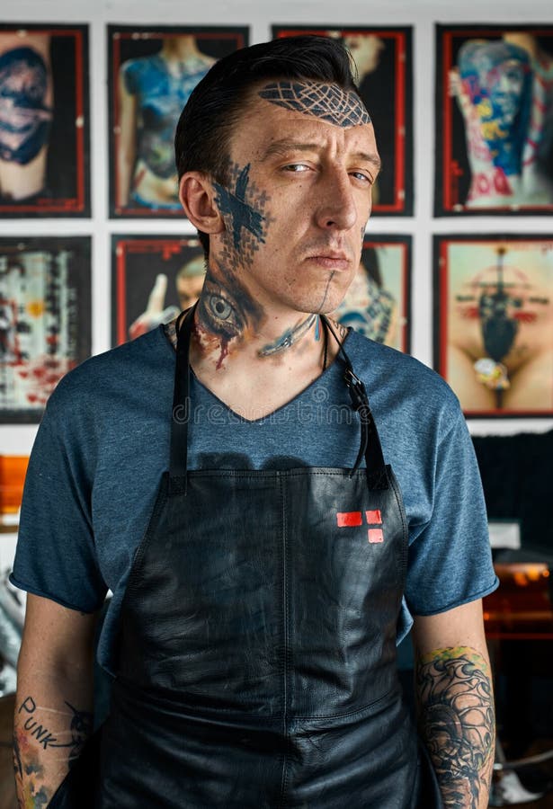 Tattooed man in studio stock image. Image of human, hand - 50680115