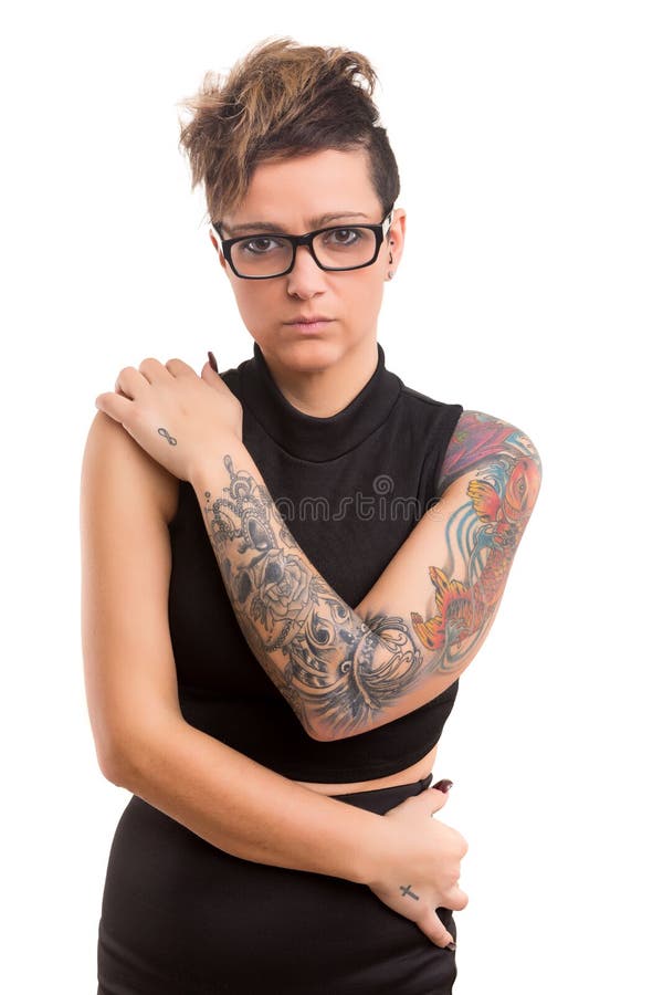 Tattooed Woman stock image. Image of tattooed, back, tattoo - 83396775
