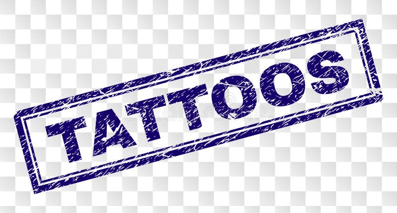 Scratched TATTOOS Rectangle Stamp Stock Vector - Illustration of ...