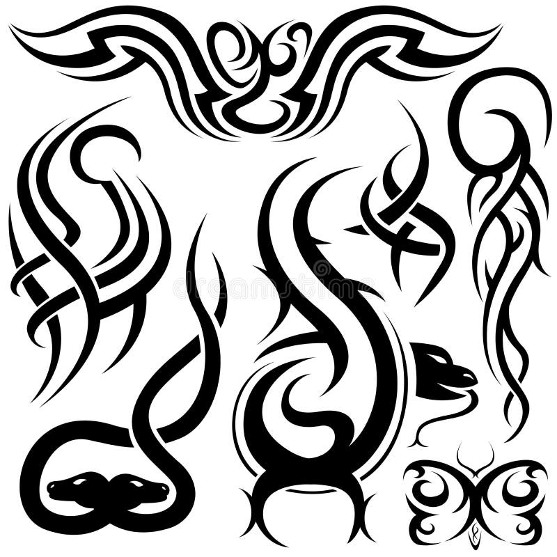 Tatuaggi tribali illustrazione vettoriale. Illustrazione di spirale ...