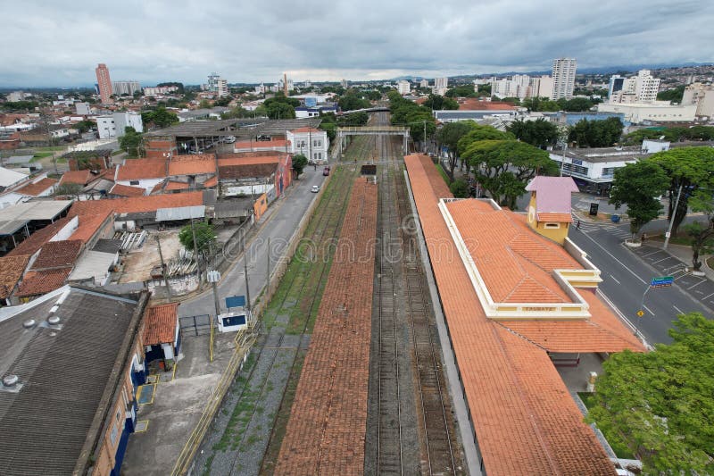 Taubate Old Central Train Station Stock Image - Image of railway ...