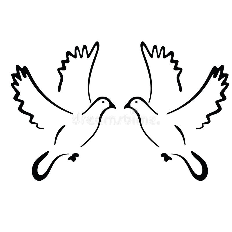 Tauben Der Ikone Zwei Raster Stock Abbildung - Illustration von ...