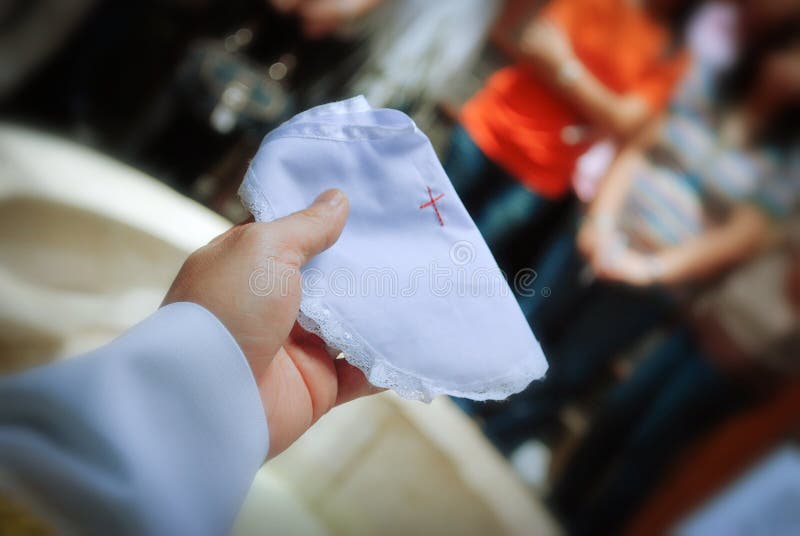 Tauf- oder Taufstoff stockbild. Bild von baumwolle, katholizismus ...