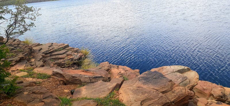 Taung Dam waters stock image. Image of coast, geology - 206955061
