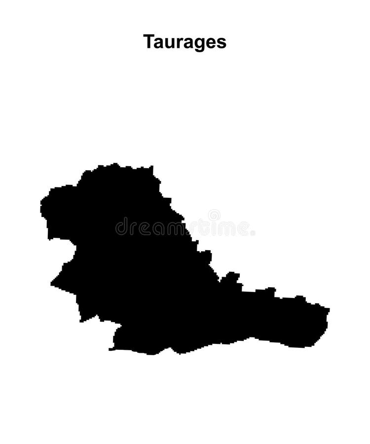 Taurages outline map stock vector. Illustration of boundaries - 360474932