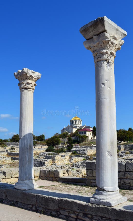 Die Krim, Chersonesos, Ein Griechischer Altar Stockfoto - Bild von ...