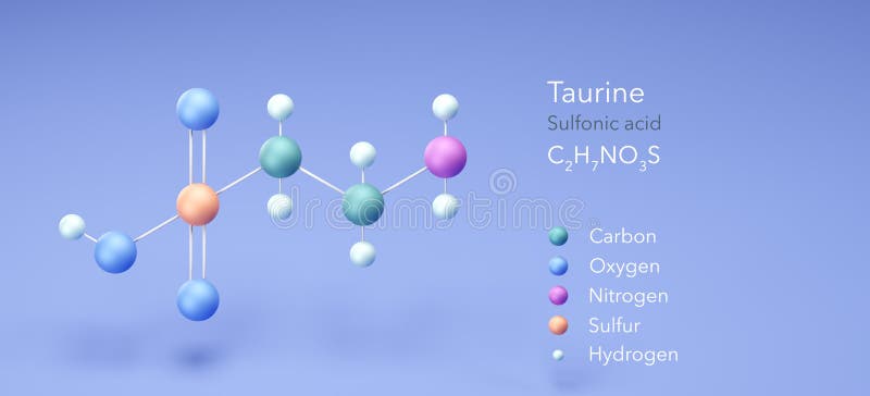 Taurine, Molecular Structures, Sulfonic Acid, 3d Model, Structural ...