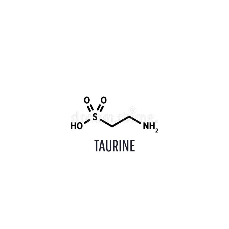 Taurine Structural Chemical Formula on White Background Stock ...