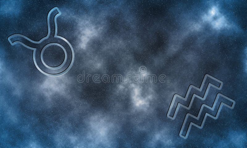 Taurus and Aquarius Compatibility Stock Illustration - Illustration of ...