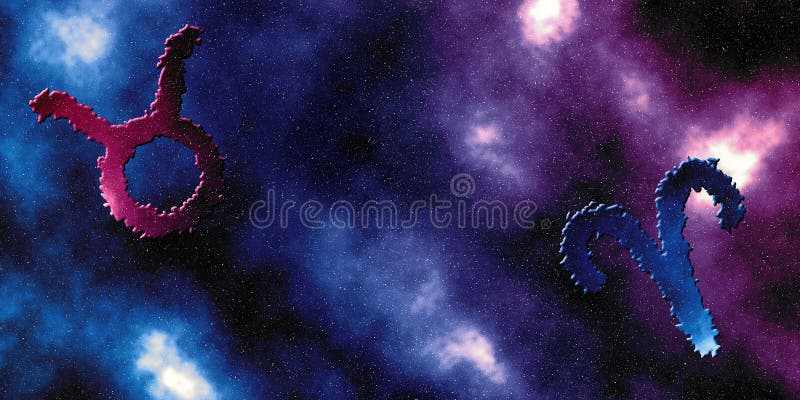 Taurus and Aries Compatibility Stock Illustration - Illustration of ...