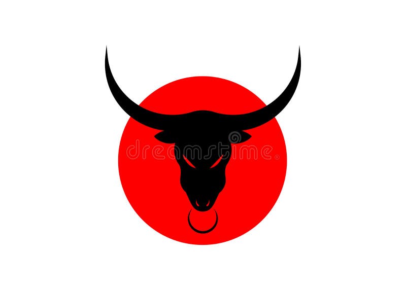 Taurus Black Bull Head Brande Name Design Template, Stock Vector ...