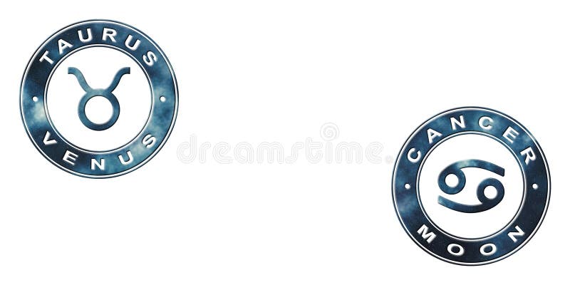 Taurus and Cancer Compatibility Stock Illustration - Illustration of ...