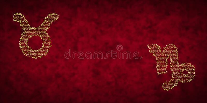 Taurus and Capricorn Compatibility Stock Illustration - Illustration of ...