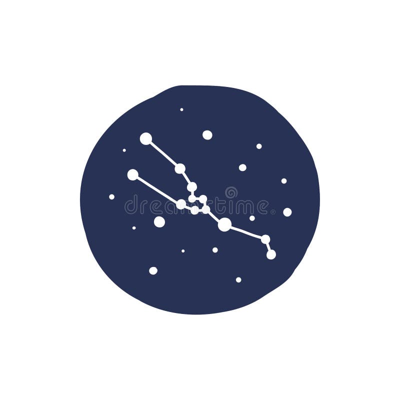 Taurus Constellation Doodle Icon, Vector Color Line Illustration Stock ...