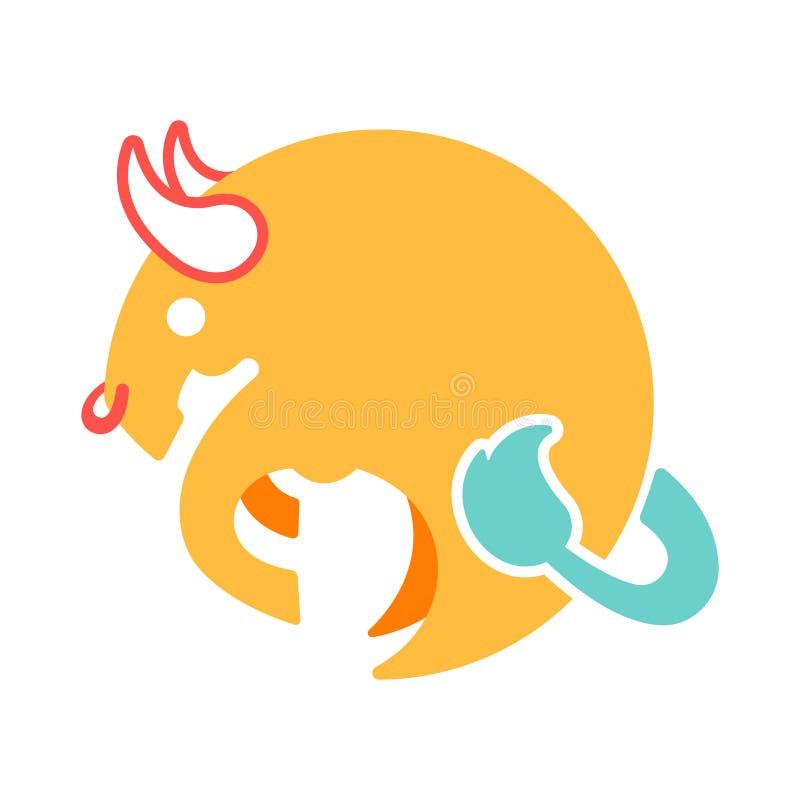 Taurus Flat Icon ilustración del vector. Ilustración de zodiaco - 124994656