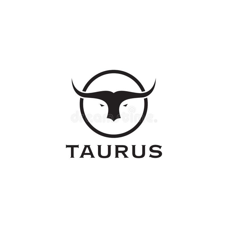 Taurus Head Logo Design Template Stock Vector - Illustration of horned ...