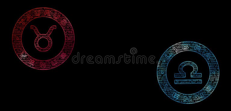 Taurus and Libra Compatibility Stock Illustration - Illustration of ...