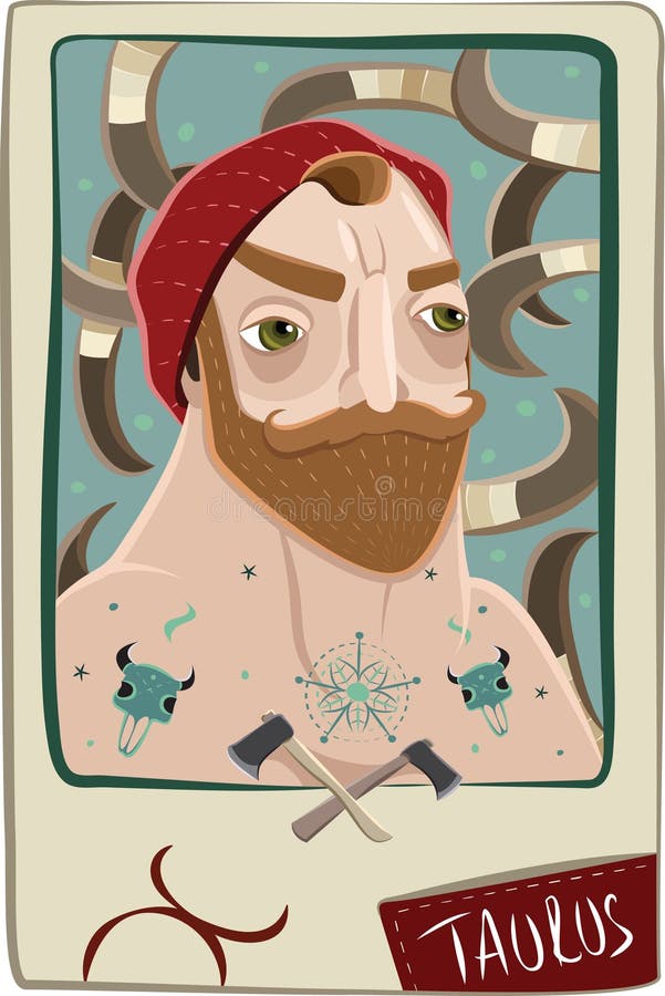 Taurus man stock vector. Illustration of horns, character - 40034719