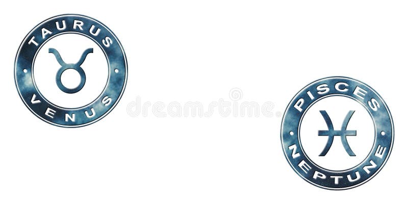 Taurus and Pisces Compatibility Stock Illustration - Illustration of ...