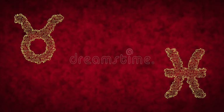 Taurus and Pisces Compatibility Stock Illustration - Illustration of ...