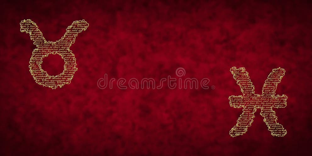 Taurus and Pisces Compatibility Stock Illustration - Illustration of ...