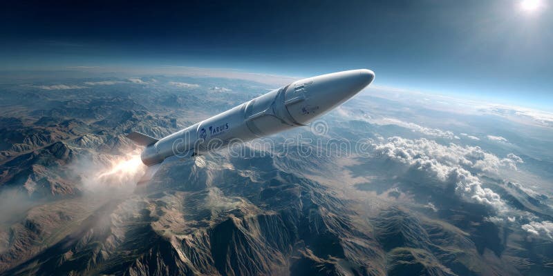 Taurus Rocket Leaving Earth and Entering Space Stock Illustration ...