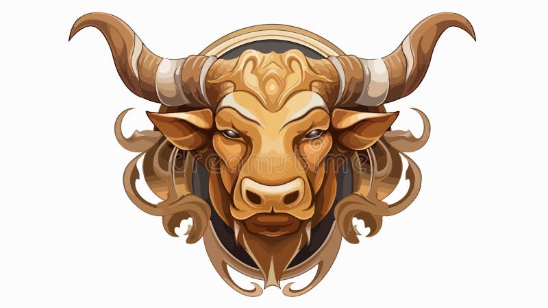 Taurus Round Emblem Drawing Stock Vector - Illustration of symbol ...