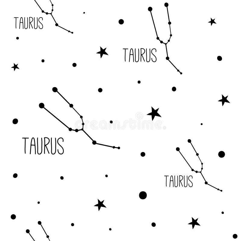 Taurus. Seamless Pattern with Zodiac Sign Stock Vector - Illustration ...