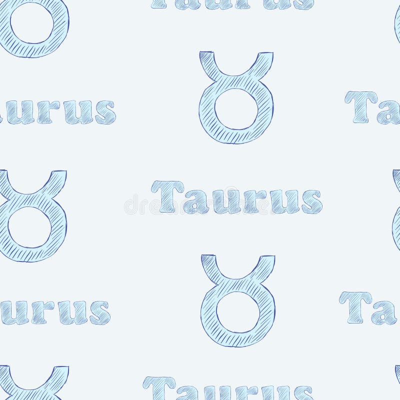 Taurus. Seamless Pattern with Zodiac Sign Stock Vector - Illustration ...