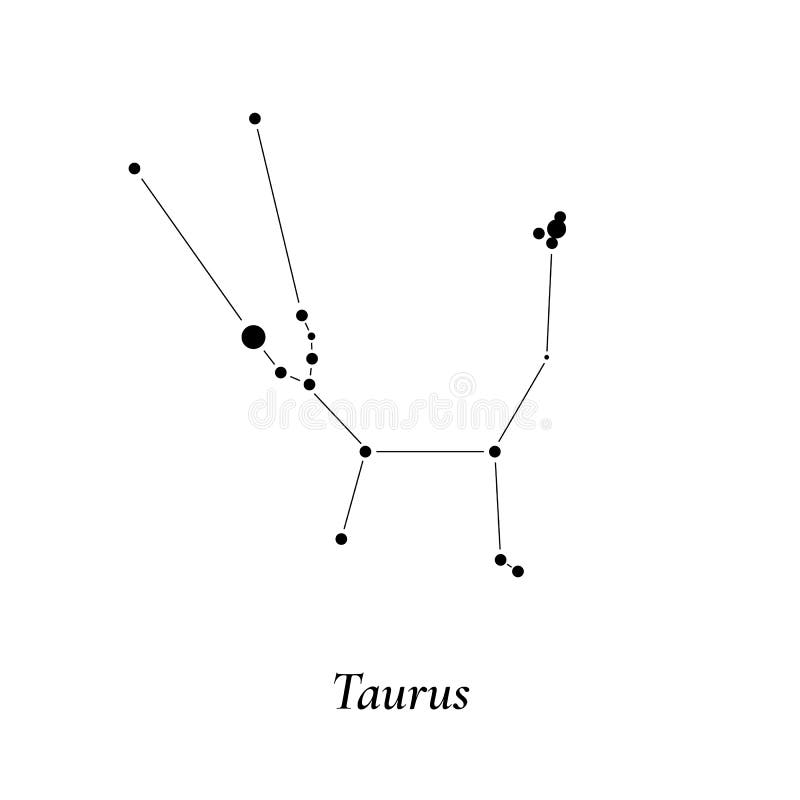 Taurus Sign. Stars Map of Zodiac Constellation Stock Vector ...