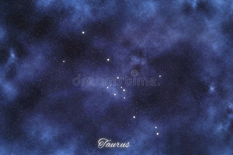 Taurus Star Constellation, Brightest Stars , Bull Constellation Stock ...