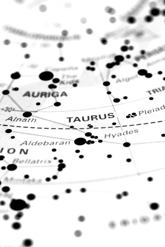 Taurus on star map B stock photo. Image of chart, physics - 34503412