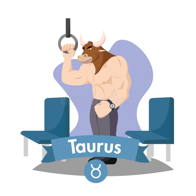 Taurus Strong Bull Man. Vector Stock Vector - Illustration of resilience, strong: 379123194