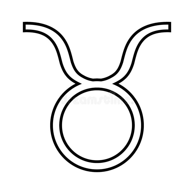 Taurus symbol on white stock illustration. Illustration of fortune ...