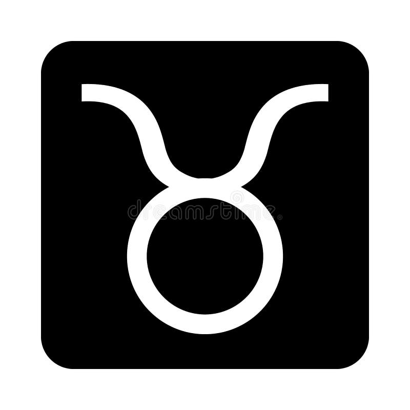 Taurus symbol on white stock illustration. Illustration of symbol ...