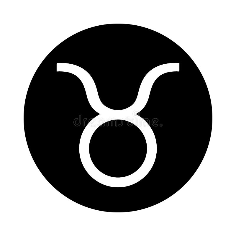 Taurus symbol on white stock illustration. Illustration of fortune ...