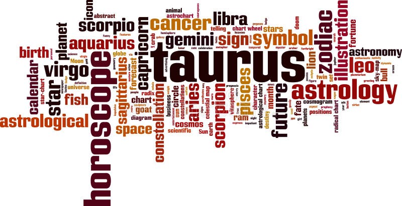 Taurus word cloud stock vector. Illustration of astrological - 162624910