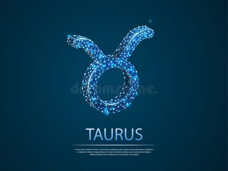 Taurus Zodiac 3D Low Poly Abstract Illustration . Vector Digit ...