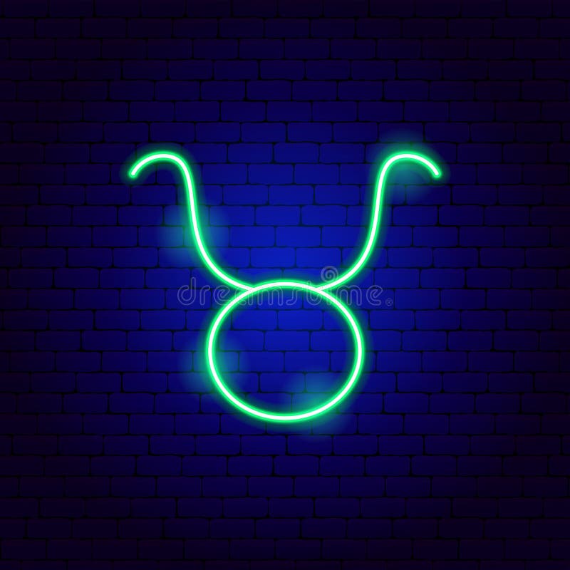 Taurus Zodiac Neon Sign stock vector. Illustration of future - 255050948