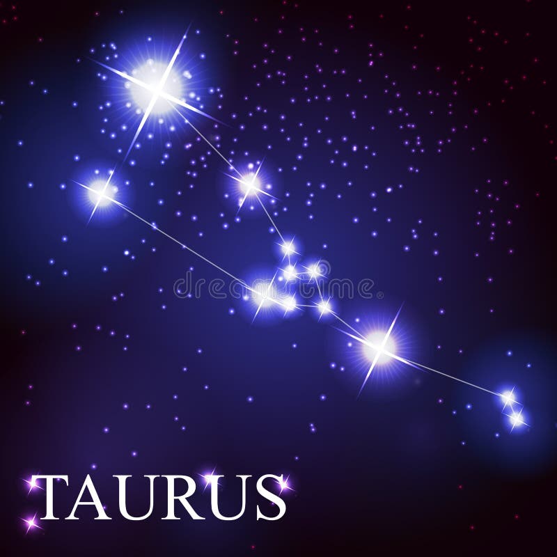 Taurus Zodiac Sign of the Beautiful Bright Stars Stock Vector ...