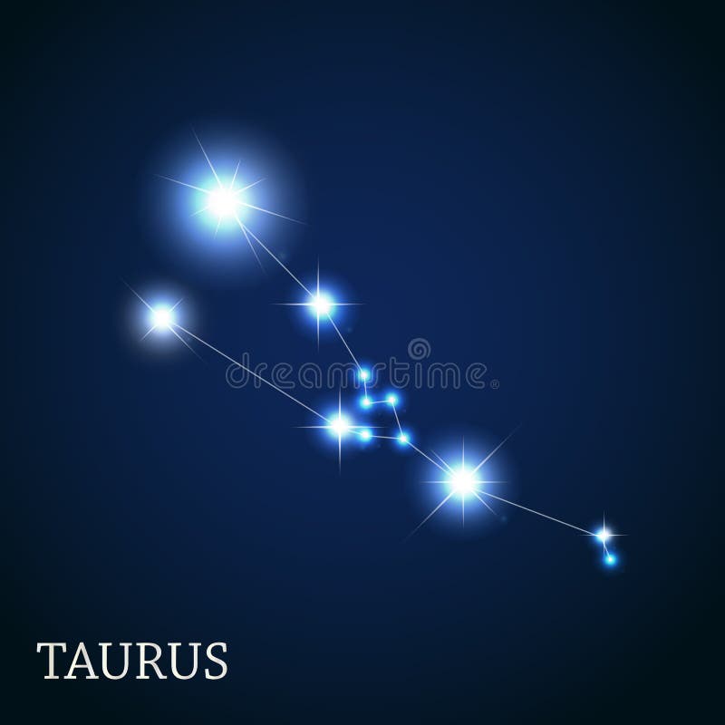 Taurus Zodiac Sign of the Beautiful Bright Stars Stock Vector ...
