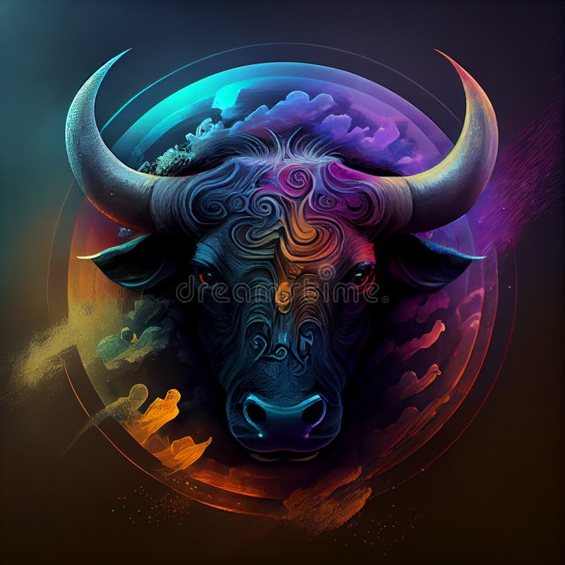 Taurus Zodiac Sign Created with Generative Ai Stock Illustration ...