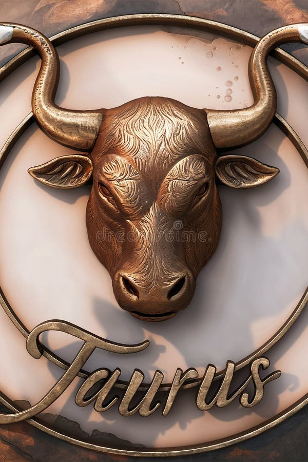Taurus Zodiac Sign. Metal Engraved Art Stock Illustration ...
