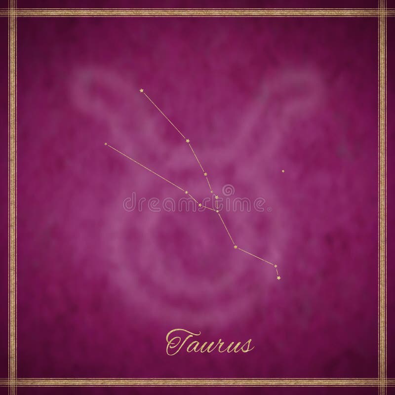 Taurus Zodiac Sign, Taurus Symbol Stock Illustration - Illustration of ...