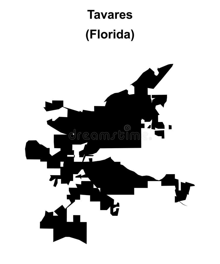 Tavares outline map stock vector. Illustration of area - 357257312