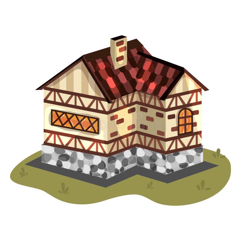 Tavern in an Isometric View. 3d Building. Medieval Building. Icon or ...