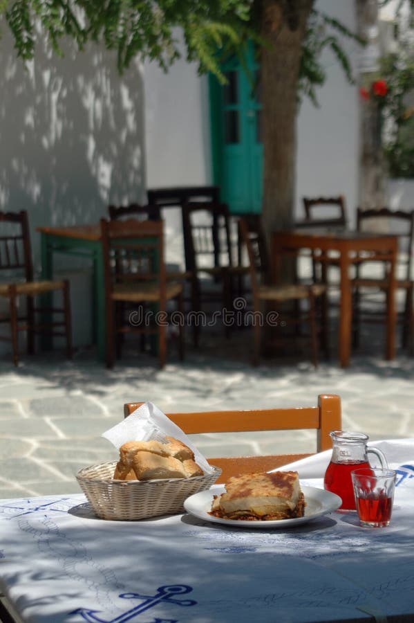 Taverna lunch stock image. Image of alcohol, drink, cyclades - 1041371